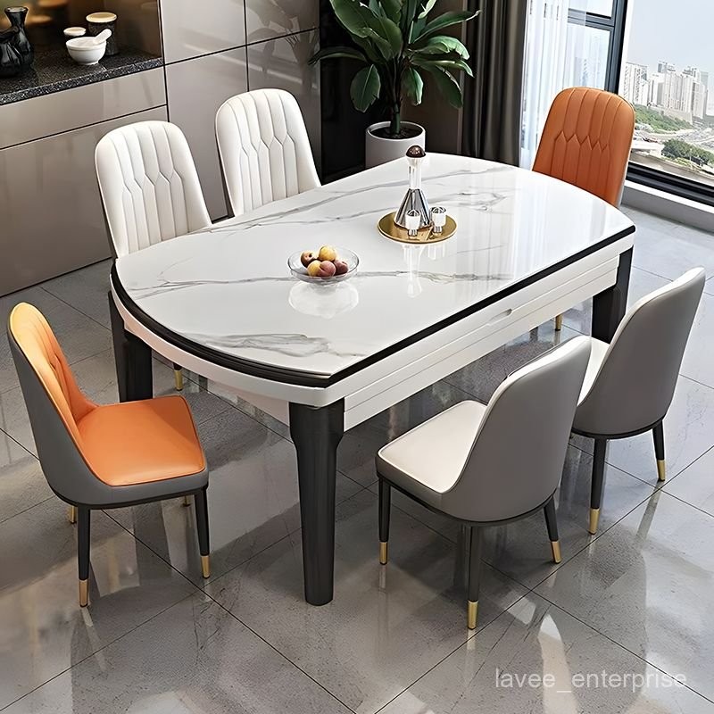 Fengshe Stone Plate Dining Table Modern Simple Retractable Folding ...