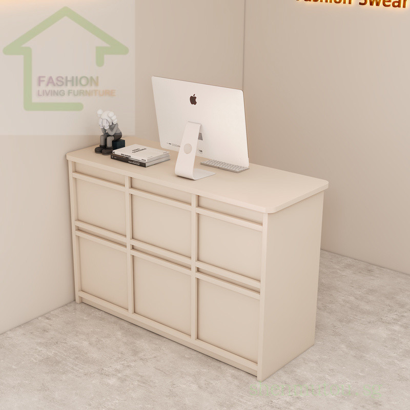Clothing Store Cashier Cream Style Front Desk Reception Counter Shop ...