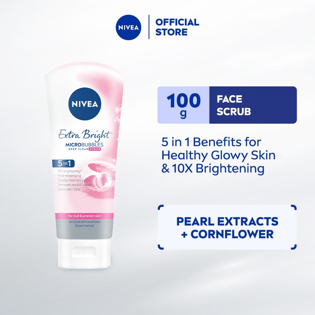 NIVEA Pearl Bright Microbubbles Deep Clean Scrub 100g / Face Scrub ...