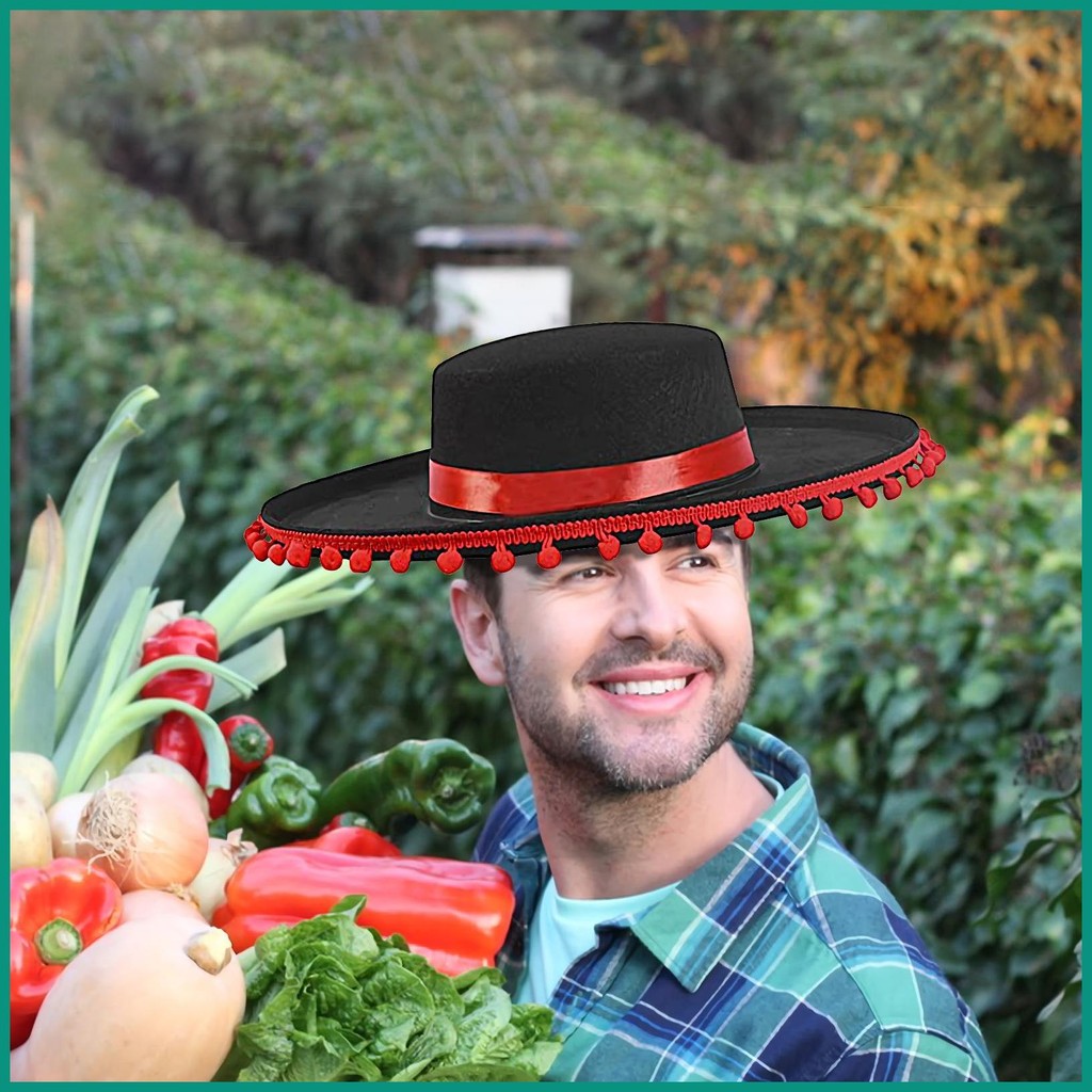 Sombrero Hats Felt Adults Sombrero Party Hats Wide Brim Cosplay Costume ...