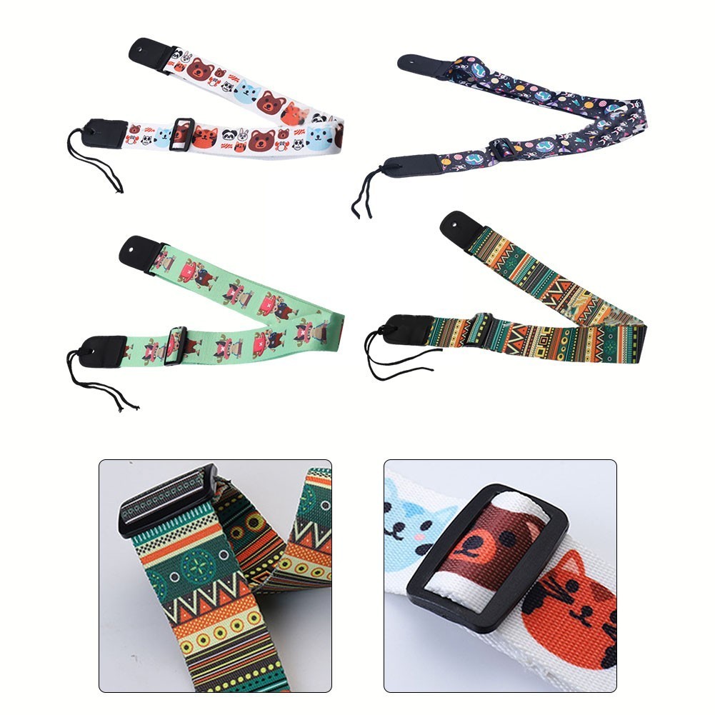 [YAFEX} Colorful Cute Ukulele Strap Ethnic Style Practical Little Belt ...