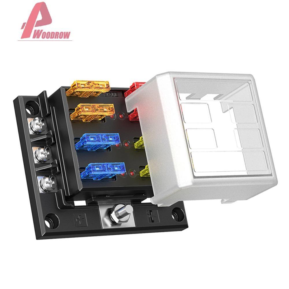 6-Way Blade Fuse Box Fuse Block Holder with Fuses for 12V 24V Car ...