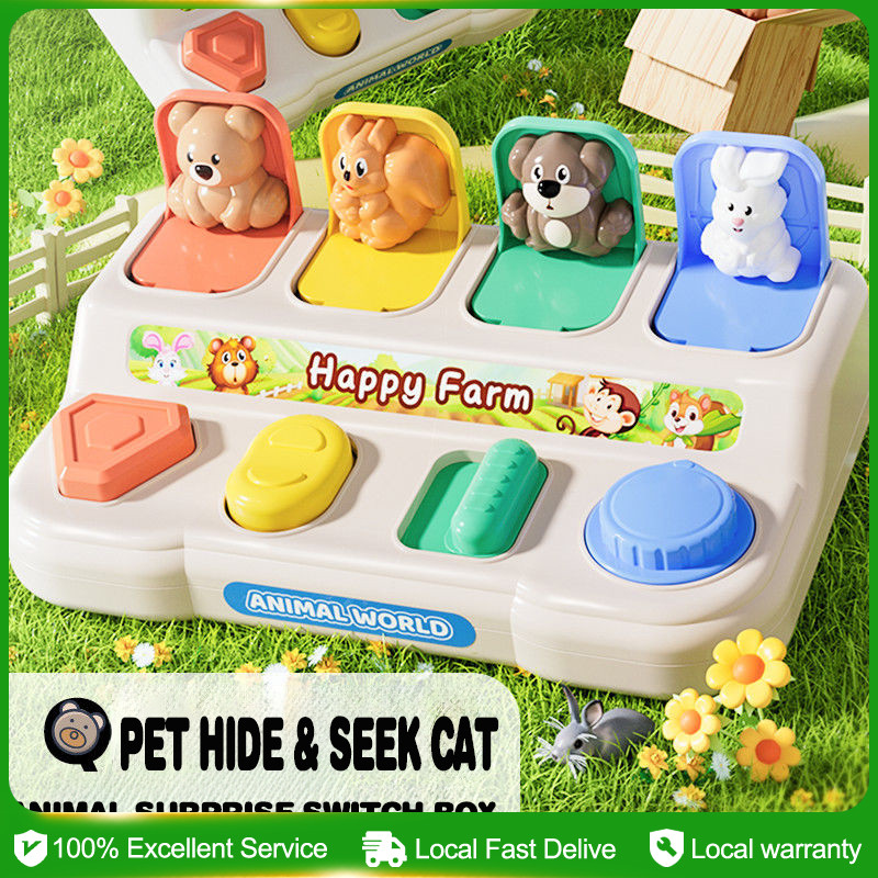 Interactive Pop Up Animals Toy For Toddlers Baby Early Education ...