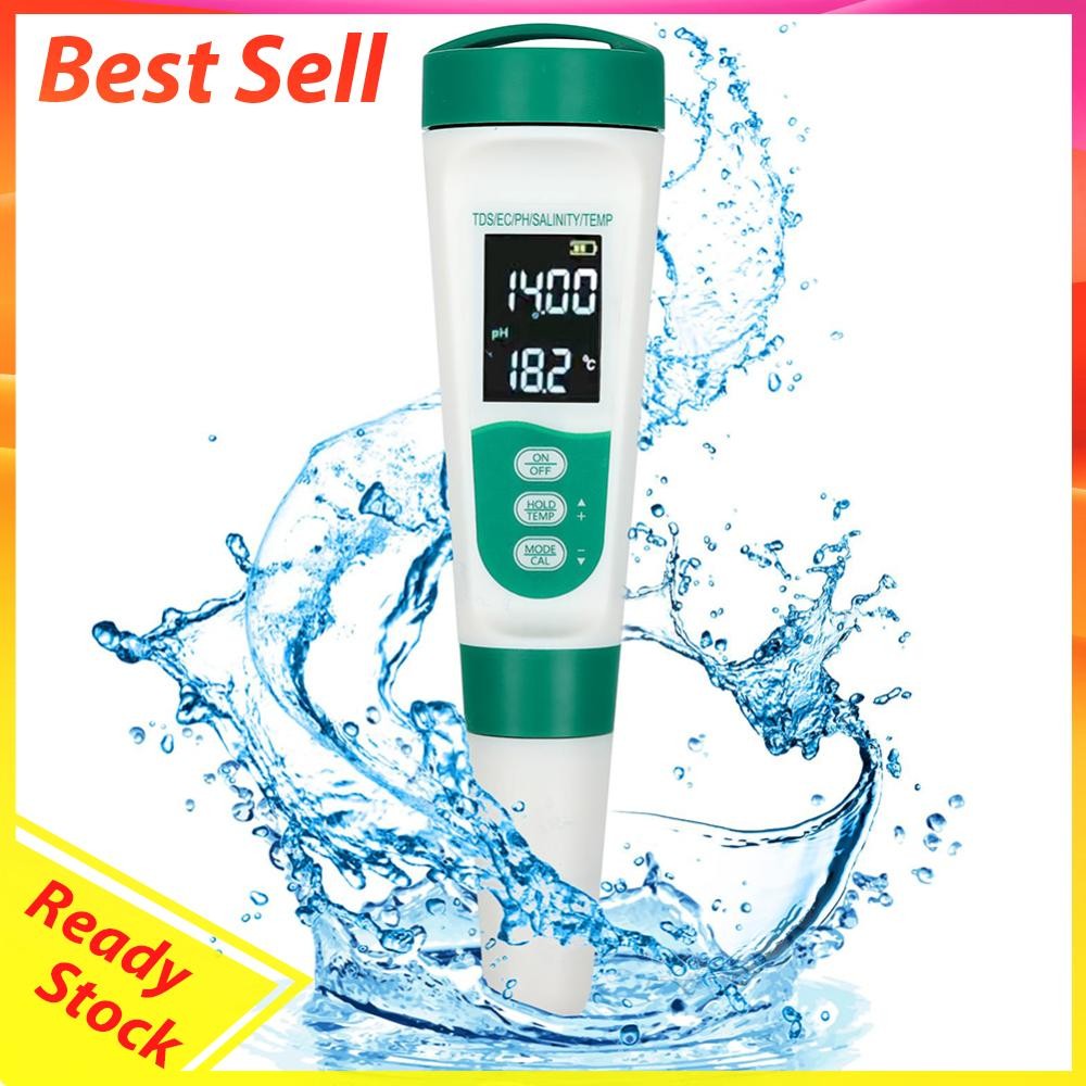 5-in-1 Water Tester PH/EC/TDS/Salt/Temp Meter Water Analyzer for Pools ...
