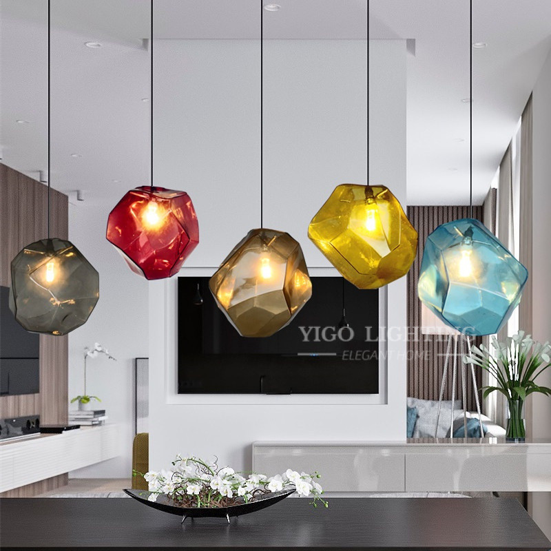 Ice Cube Led Pendant Light Led Glass Hanging Lamp Modern Minimalist ...