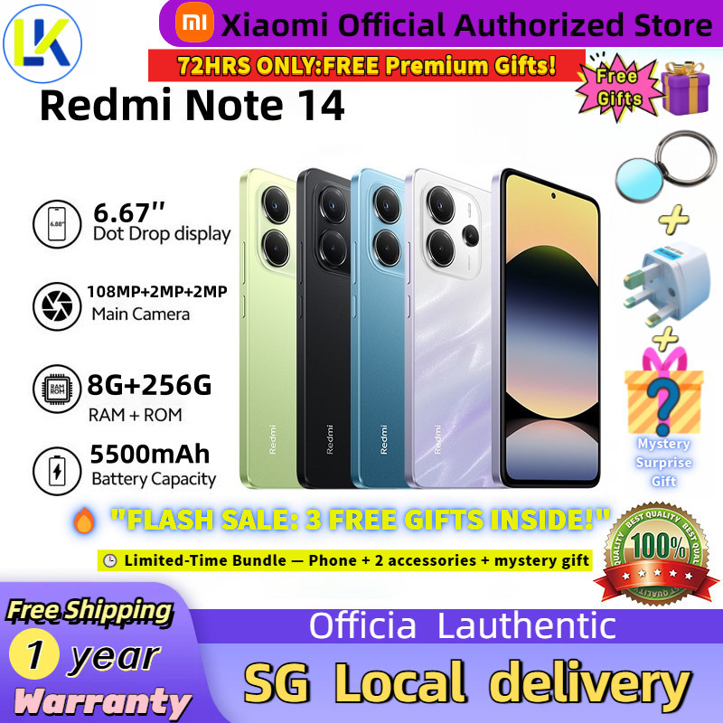 【NEW】（SG）xiaomi Redmi Note 14 /8+ 256G/ 108MP AI Camera/Mediatek Helio ...