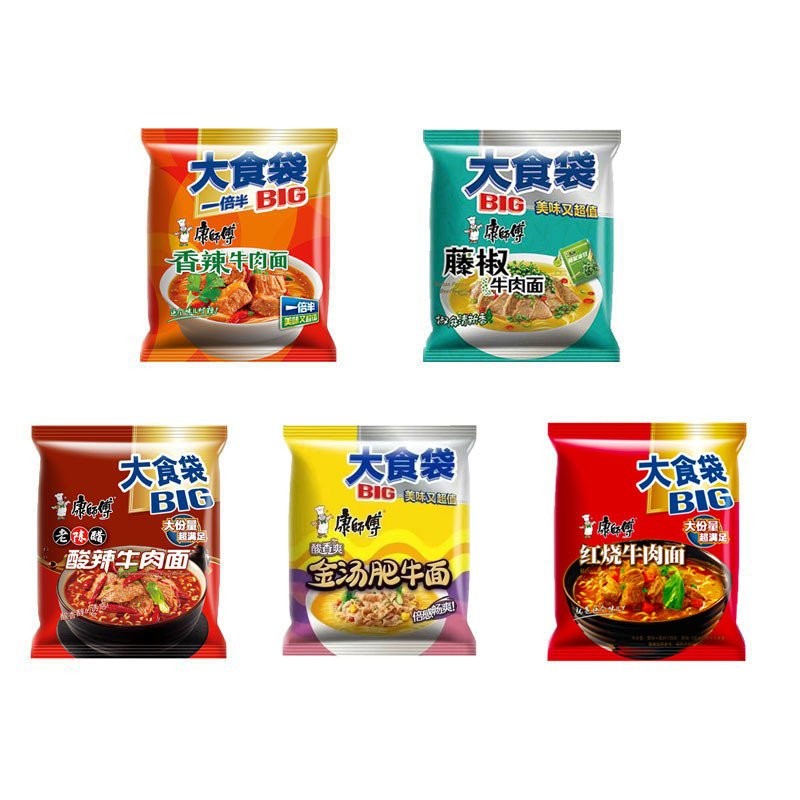 Master Kong Big Bag BIG Braised Spicy Pickled Cabbage Noodles Instant ...
