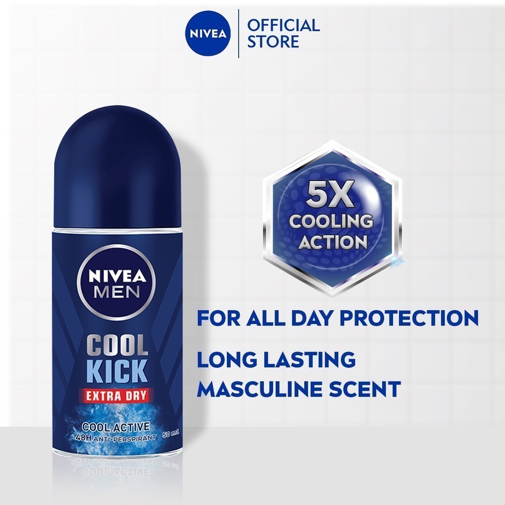 NIVEA MEN Deodorant Roll On - Cool Kick / Cooling / Dry / Fresh ...