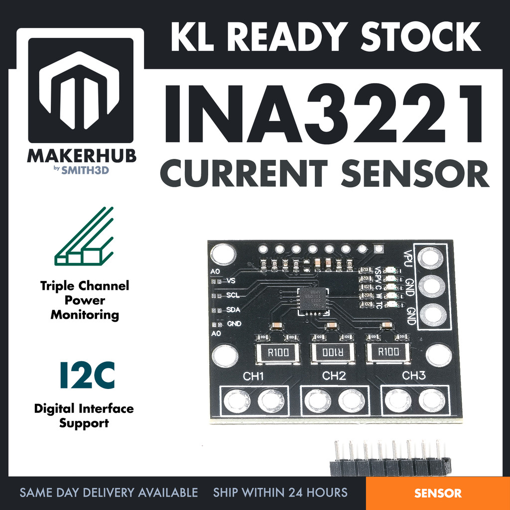 INA3221 Triple Channel Current Voltage Power Monitor Sensor Module I2C Interface for Arduino ...