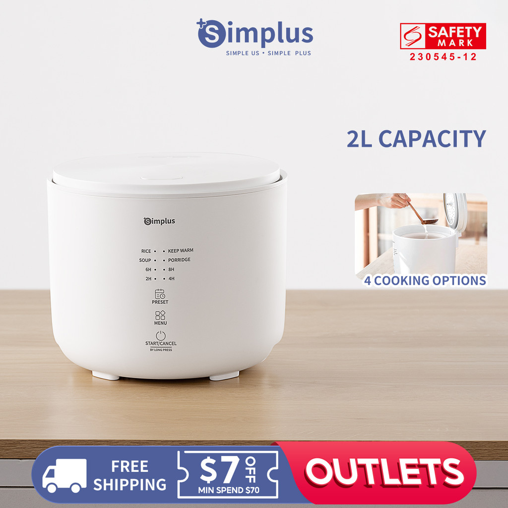 Simplus 2L Mini Rice Cooker Smart Home Mini Rice Cooker for 2-4 People ...