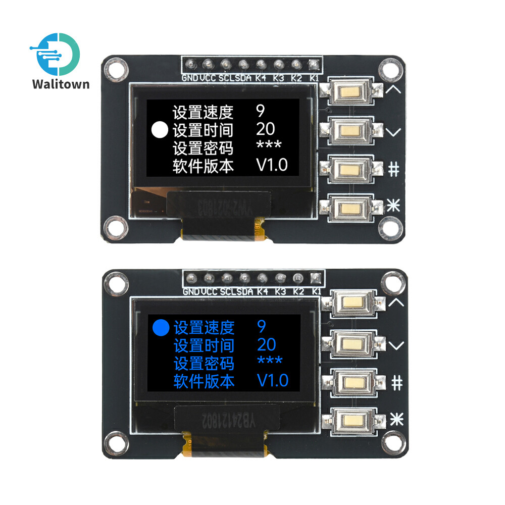 0.96 Inch OLED Display Screen IIC White/Blue 12864 with 4 Buttons OLED ...