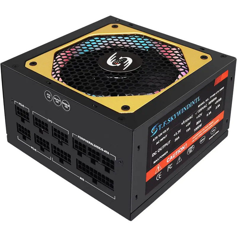 Tfskywindintl 1000 Watt Pc Power Supply 1000w Fully Modular Atx 6770