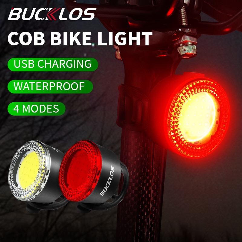 BUCKLOS COB Bike Light for Mtb Road Bike Waterproof Rechargeable ...