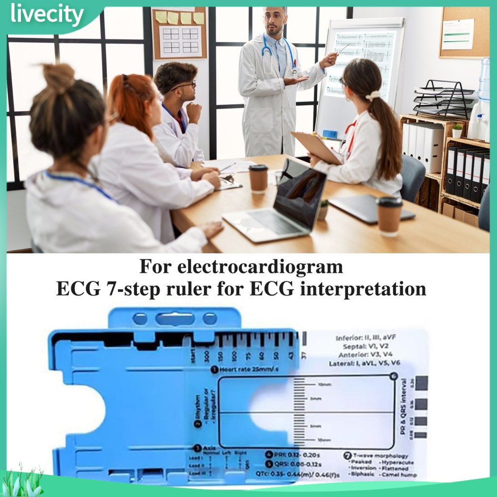 livecity| Plastic Ekg Guide Card Ekg Measuring Ruler Transparent Ekg ...