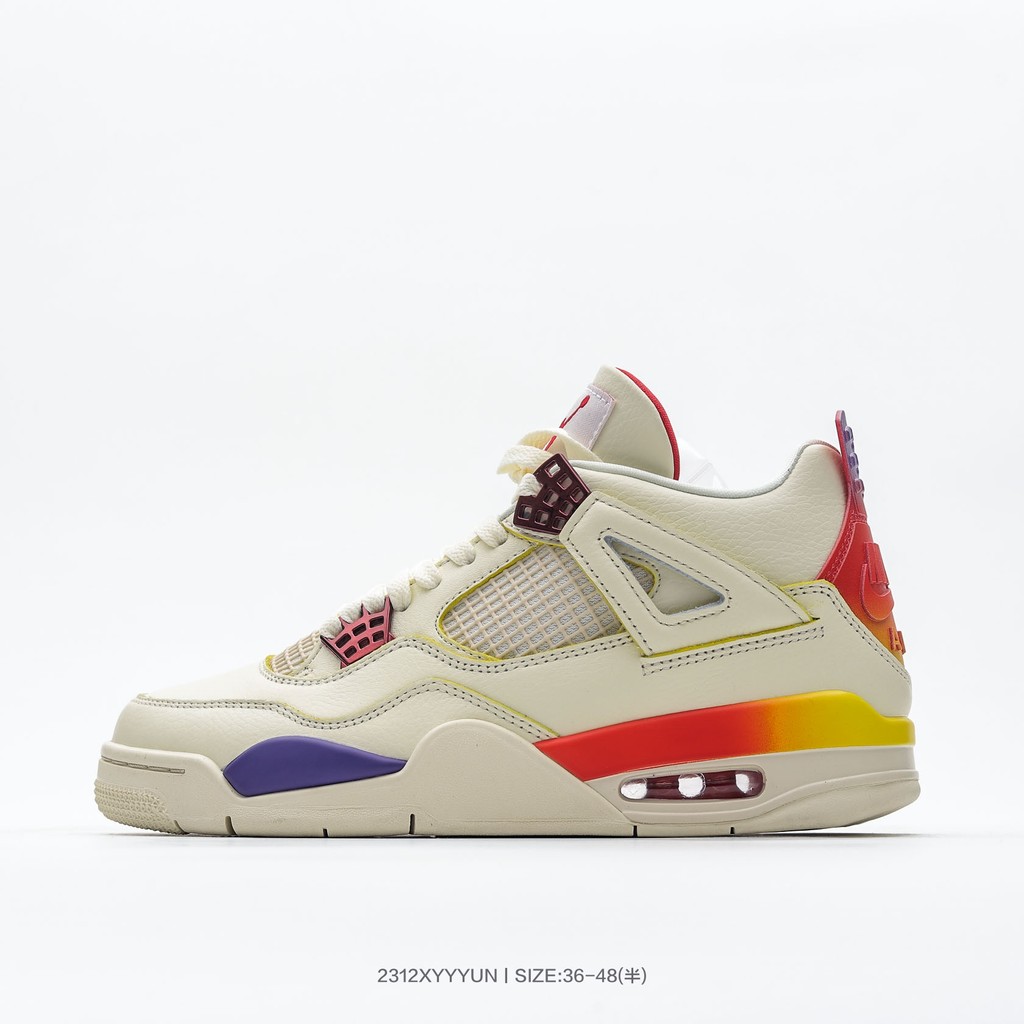 Jordan J Balvin x Air Jordan 4 Retro collaboration gradient rainbow ...