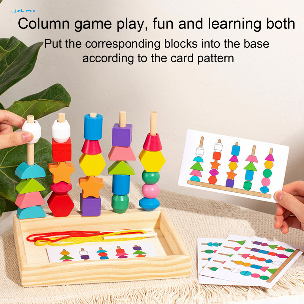 JD Wooden Shape Sorting Toy Eco-friendly Wooden Toy Set Wooden Beads ...