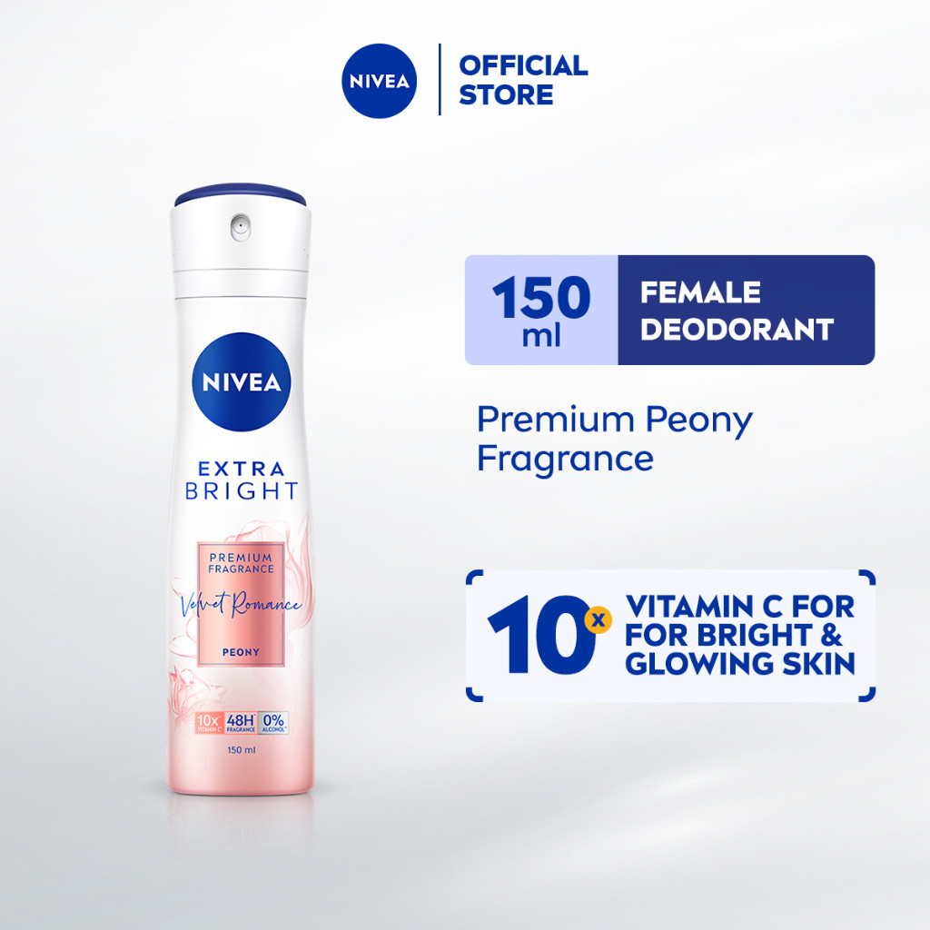 Nivea Deodorant Female Extra Bright Fresh Velvet Romance Spray 150ml ...