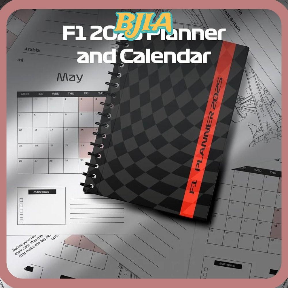 BJA F1 2025 Planner and Calendar, Black Study Guide Formula 1 Racing ...
