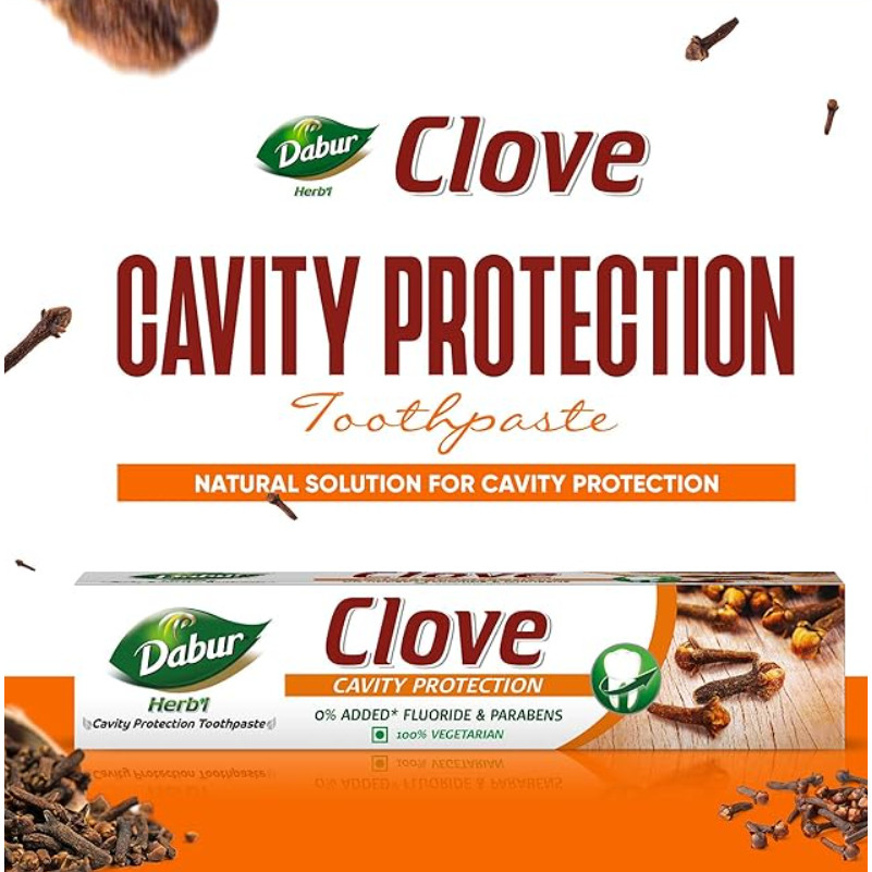 Dabur Cavity Protection Toothpaste ( Clove ) - 150g ( FREE Toothbrush ...