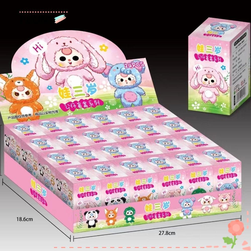 PEONIES 24box/set Baby Three Keychain Box, Butter Bear PVC Toys, Cute ...