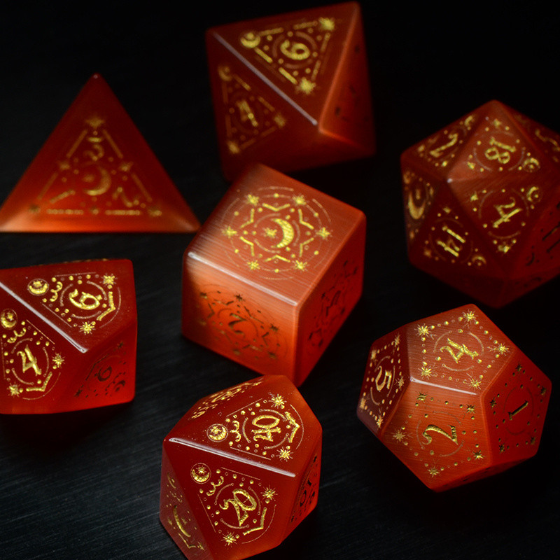 Orange Red Eye Stone COC Cthulhu Mythos Gem Dice for Role-Playing ...