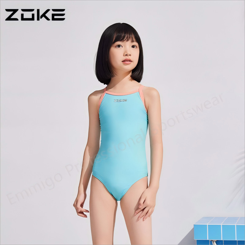 ZOKE Girl Competitive Swimsuit Professional Triangle Digital Printing Training Swimwear One ...
