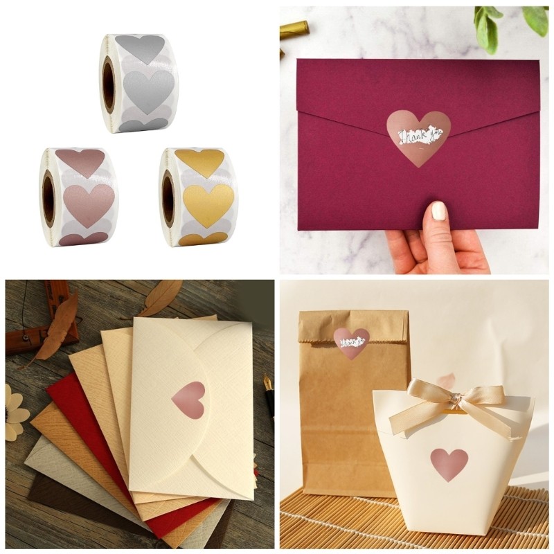FE 300Pcs Scratch Sticker Labels 25mm for Small Business Heart Scratch ...