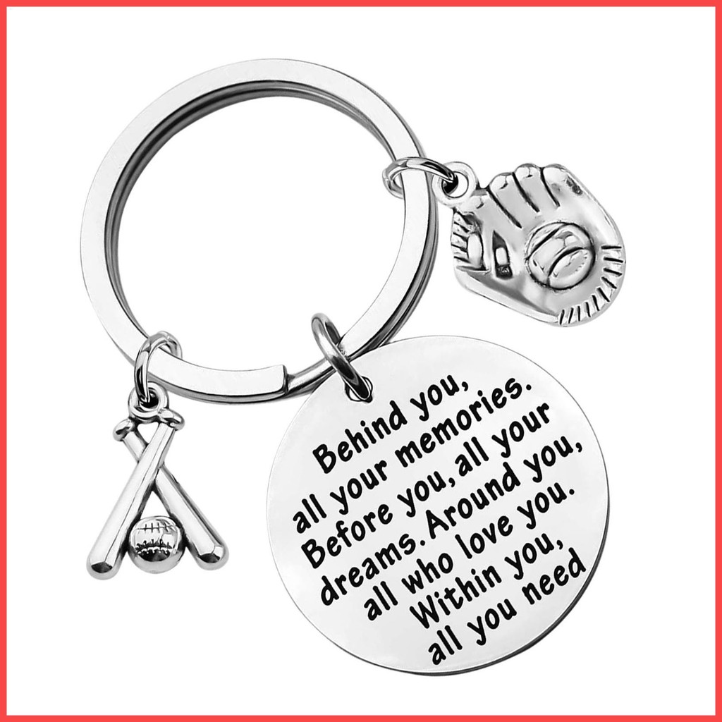 Baseball Theme Keychain Inspirational Encouragement Keyring Baseball ...