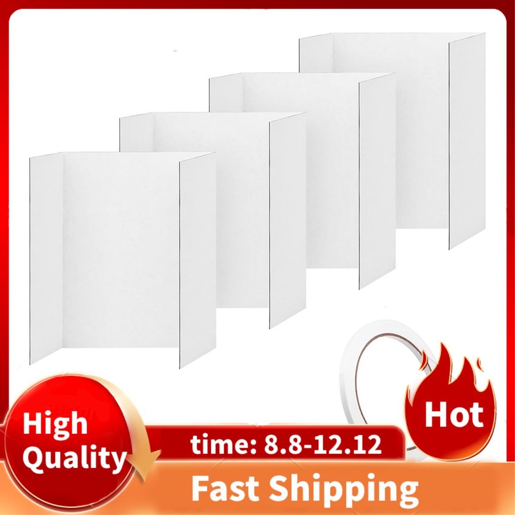 4 Pcs Trifold Poster Board Comes with Sticky Accessories,Corrugated ...