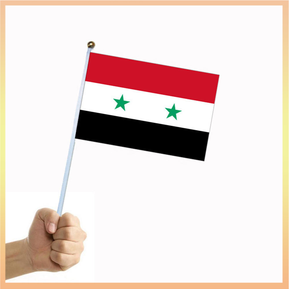 Hand Held Small Mini Flag Syria Syrians Flag Stick Flag Round Top ...