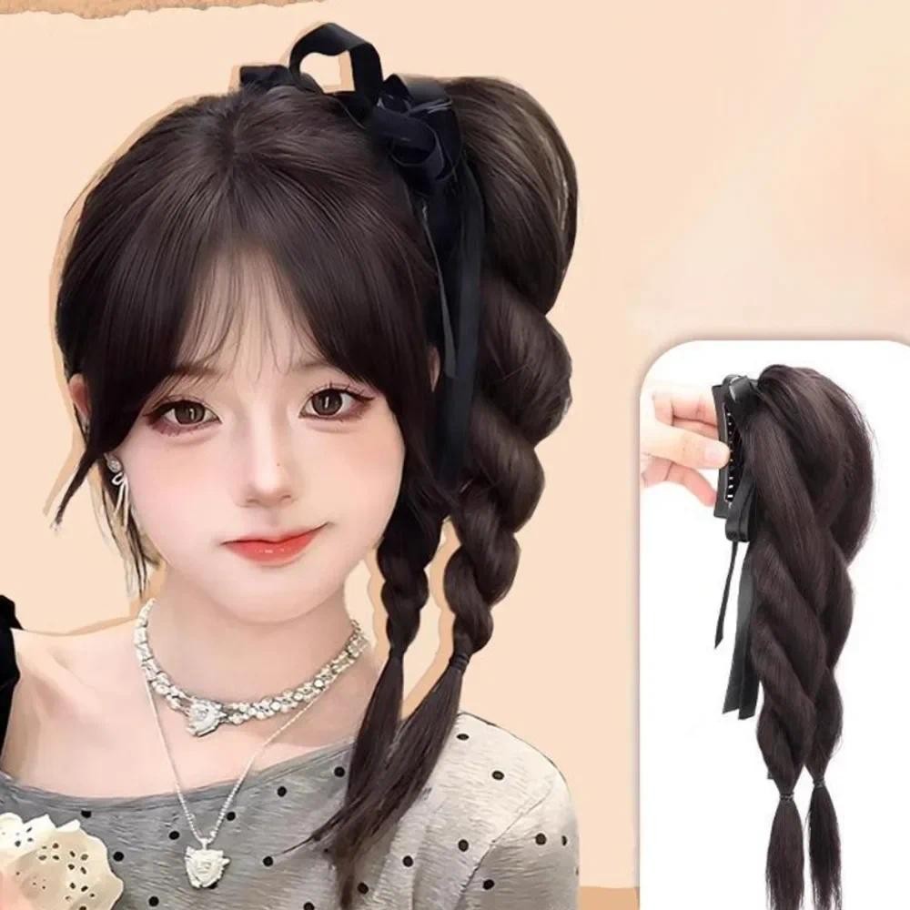 Wig braid Ponytail wig extensions Gripper Fried Dough Twists braid ...