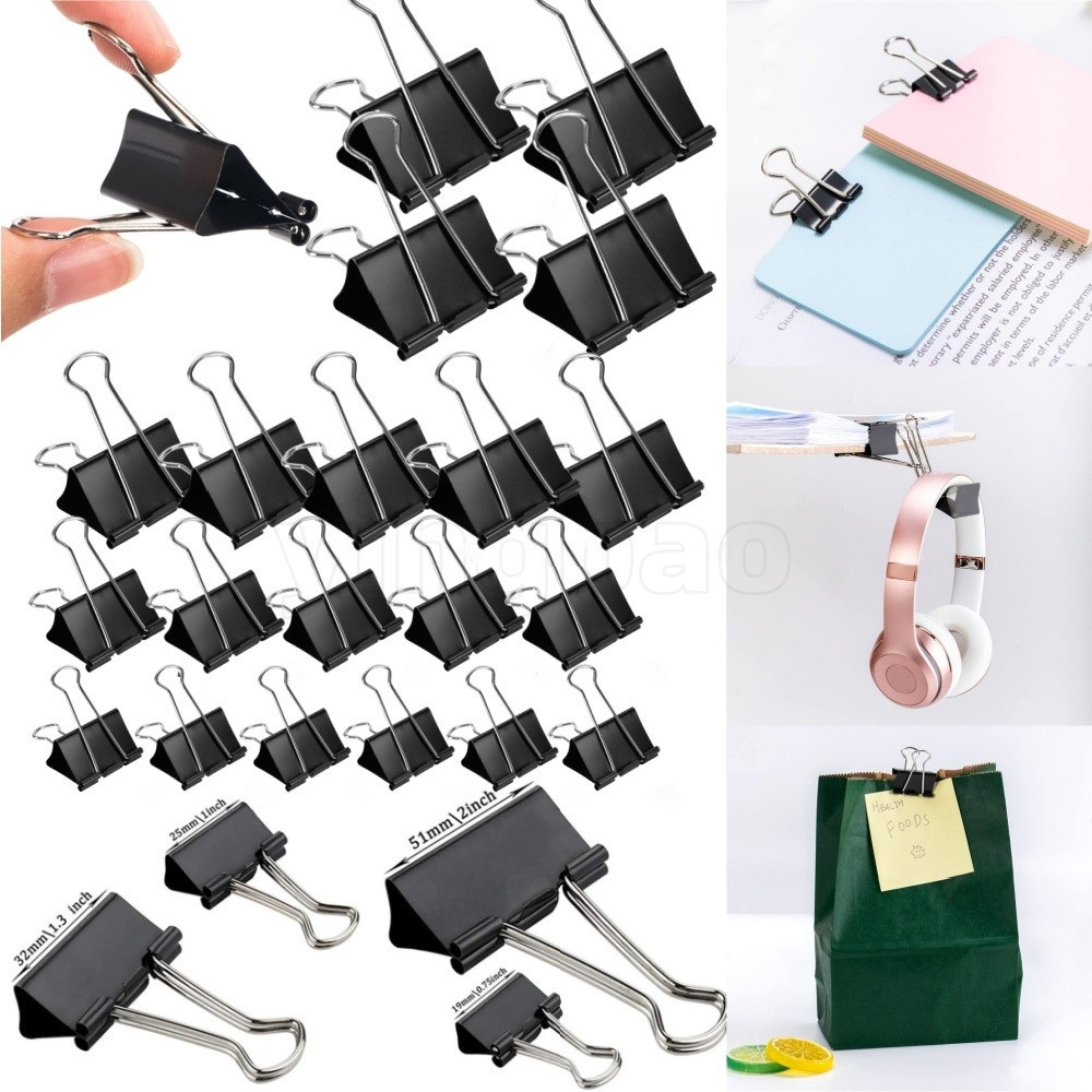 20pcs Large Metal Binder Clips，Notes Letter Paper Clip Office ...