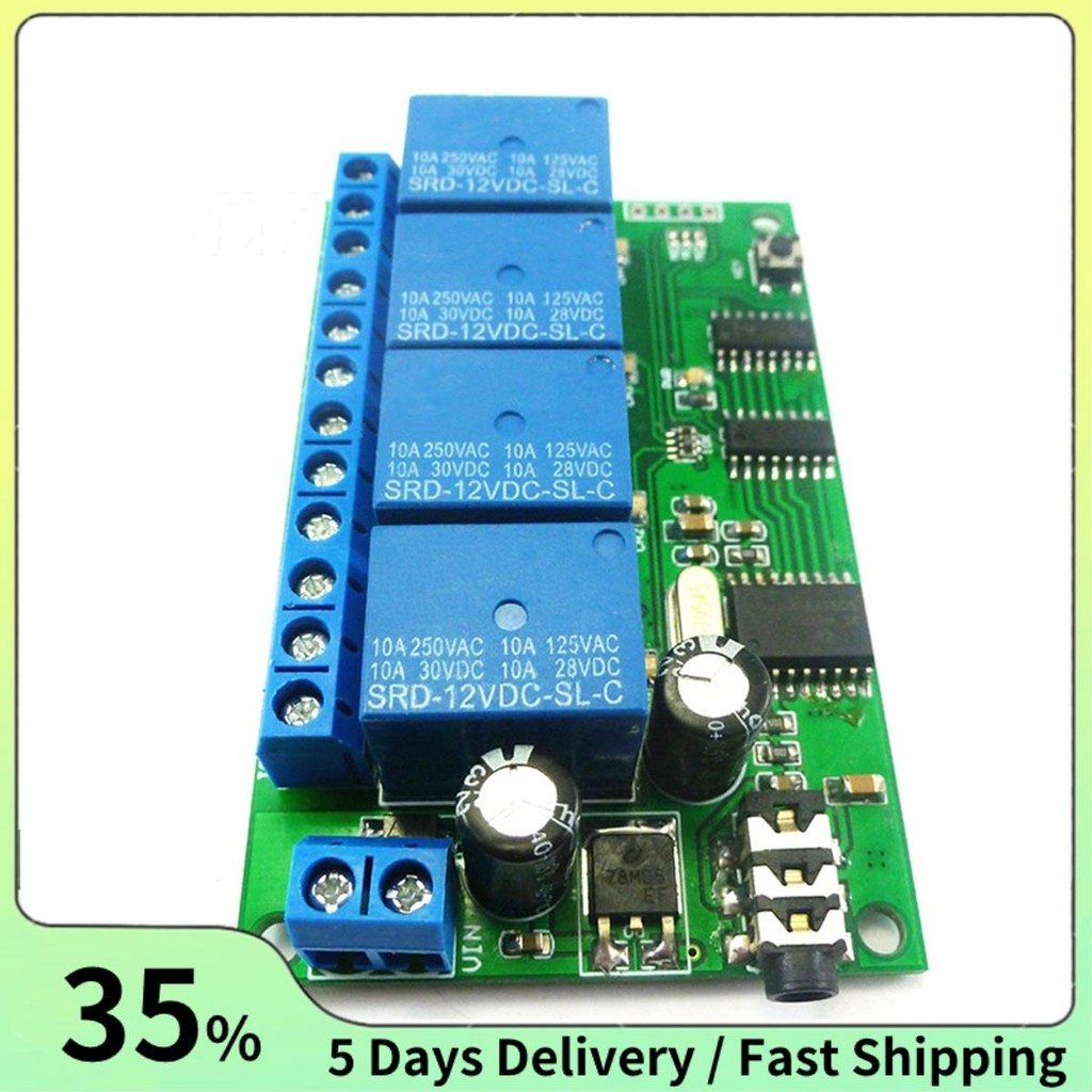 AD22B04 4 Channel Relay DTMF Tone Signal Decoder Remote Control Relay ...