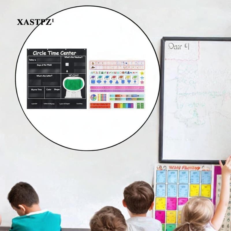 [Xastpz1] Circle Time Learning Chart Pocket Chart Learning Calendar ...