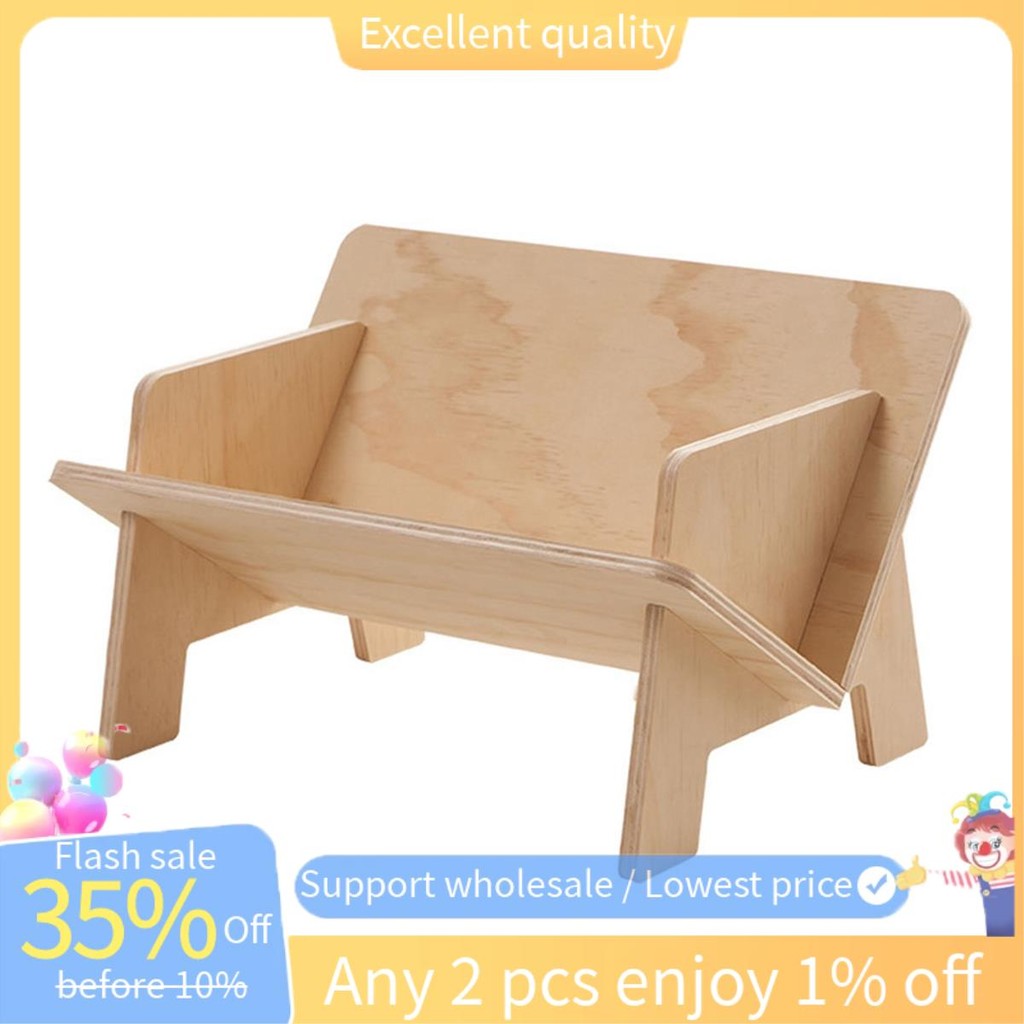 In stock-Wooden Tilted Tabletop Bookshelf Kids Bookcase Rustic Desktop ...