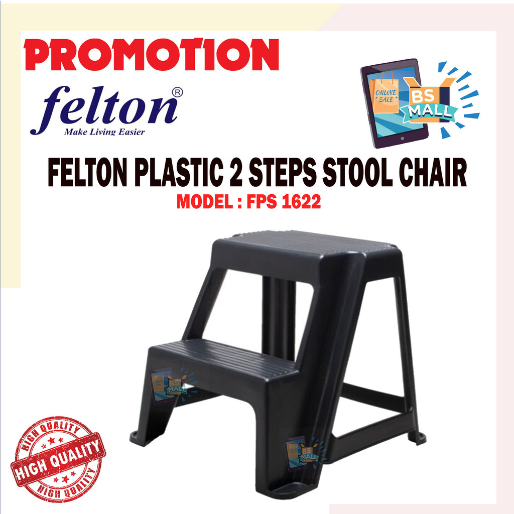 BS MALL FELTON Plastic Step Chair Ladder FPS 1622 / Tangga Plastik ...
