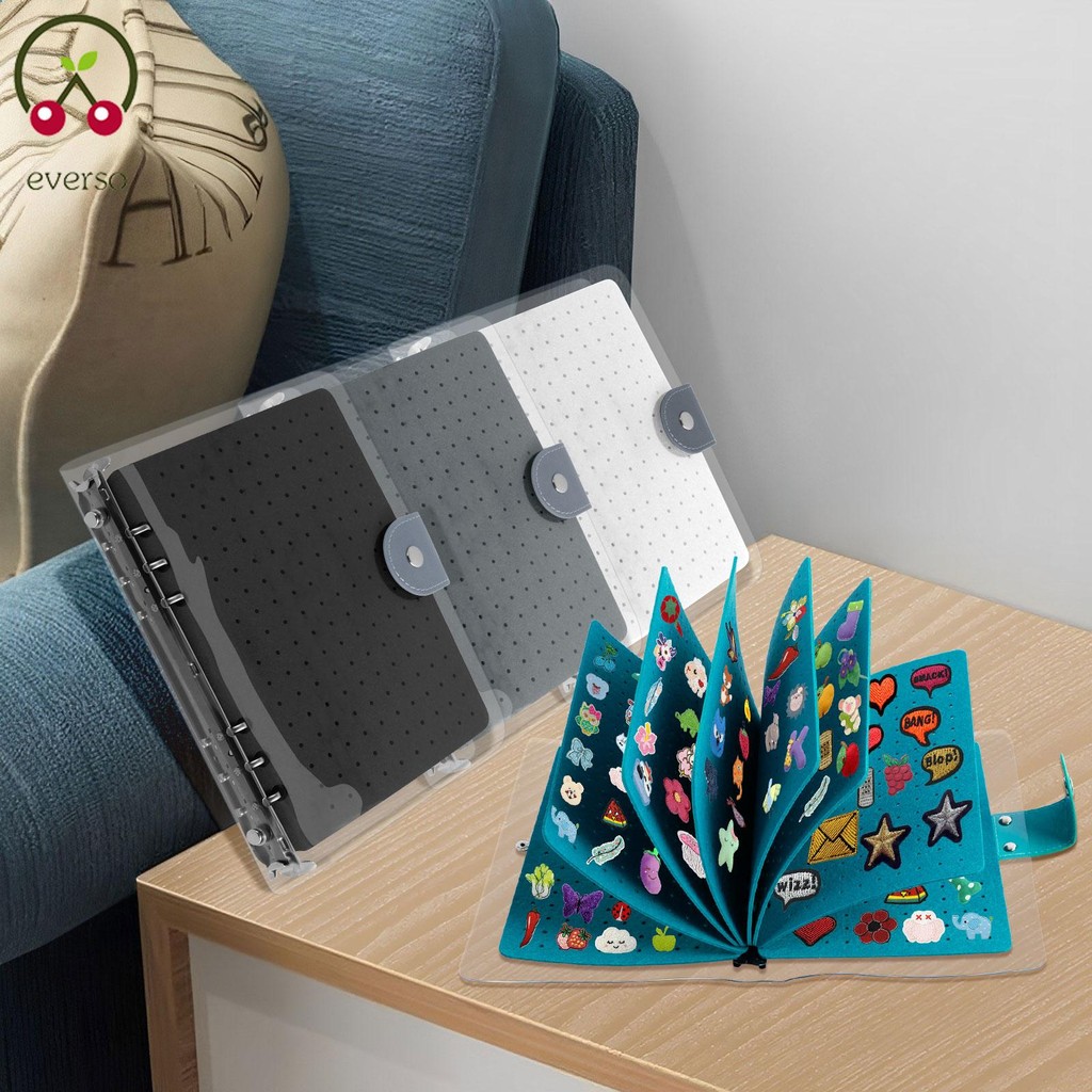 Enamel Pin Display Book with Clear PVC Cover 8 Pages Pin Book Portable ...