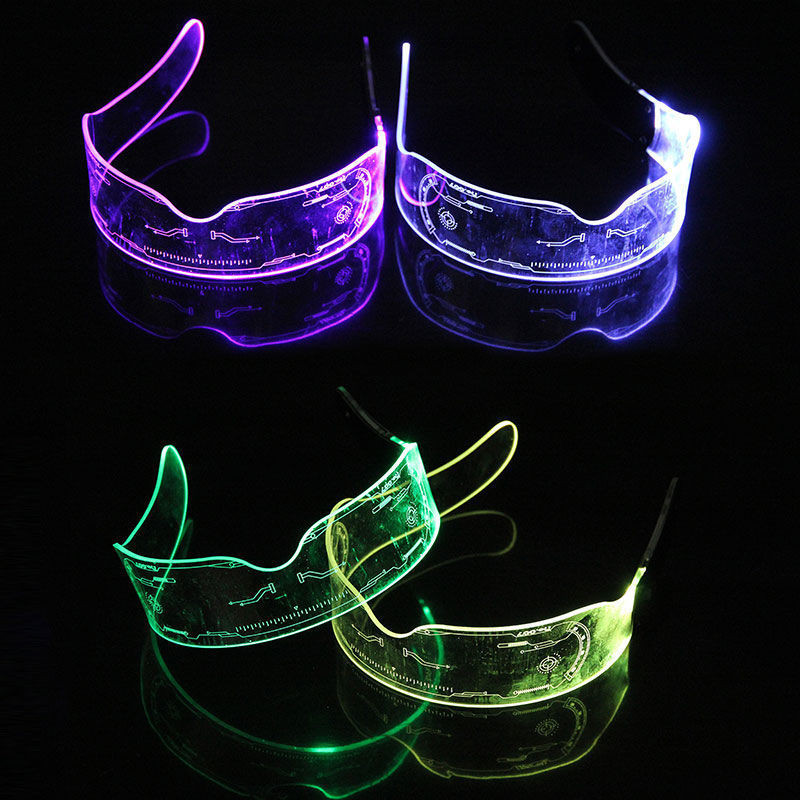Rechargeable LED sci-fi luminous glasses future technology glasses ...