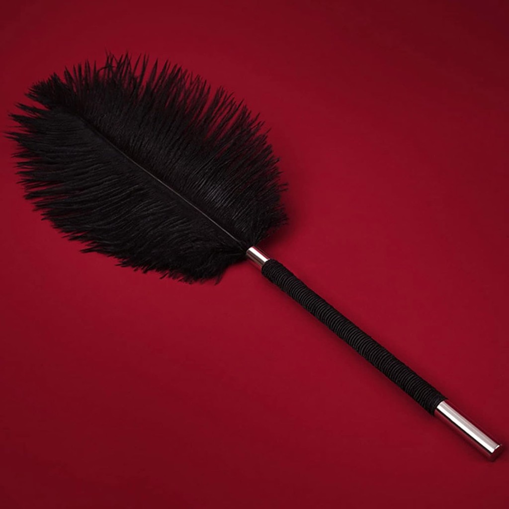 SM Adult Sexy Double Feather Teasing Toys French Maid Feather Tick Stick Male and Female Role ...