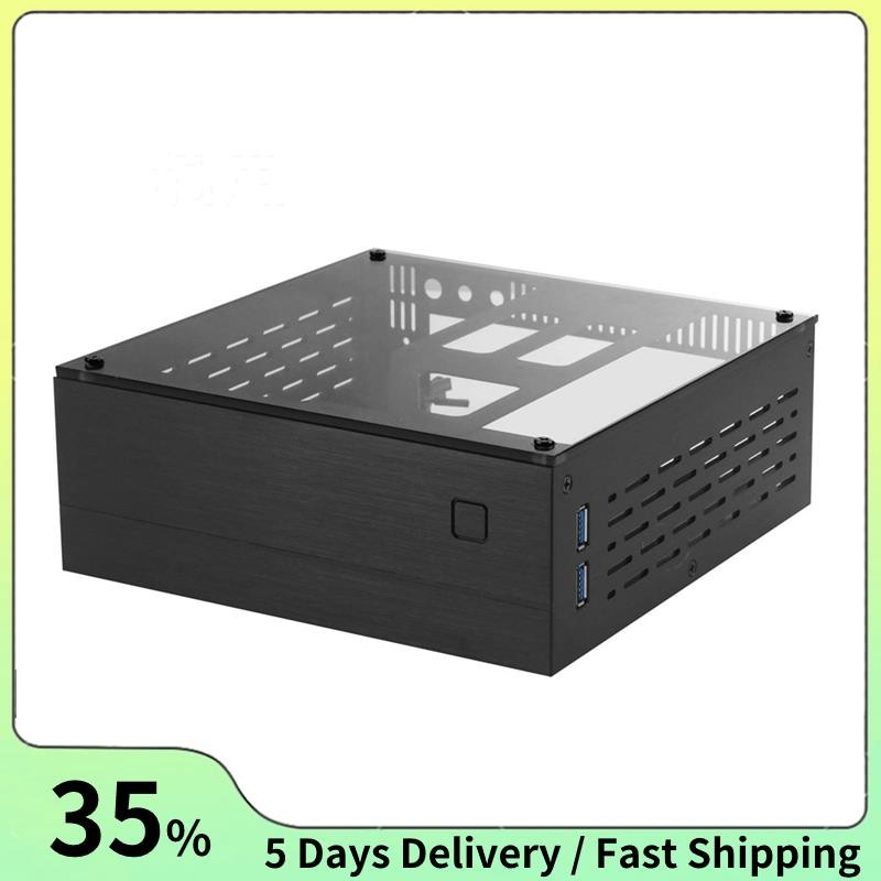 A01 Aluminum Mini-ITX HTPC Desktop Computer Chassis Black Tempered ...