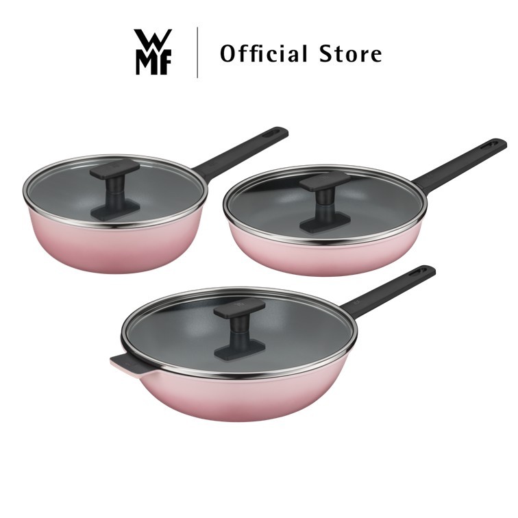 WMF Colorido Rose Pink Frying Pan 26cm / Wokpan 24cm / 30cm with Glass ...