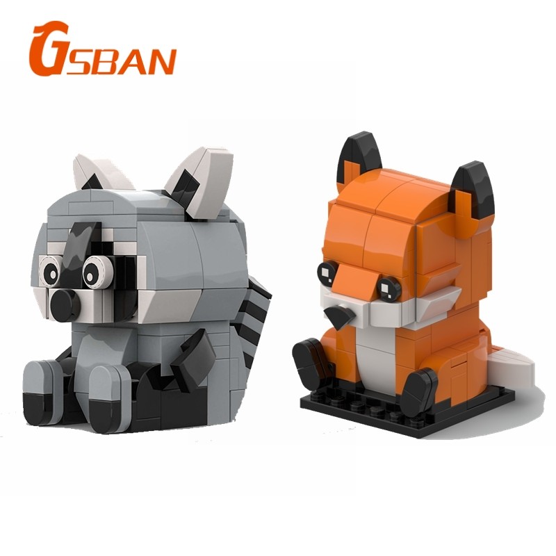 Raccoon and Fox brickheadz Building Blocks Creative Toys Gifts For Kids ...