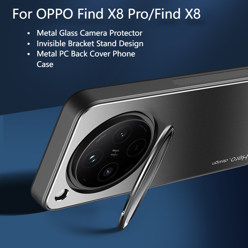 Luxury Metal Glass Camera Lens Protector Invisible Bracket Hard Phone ...