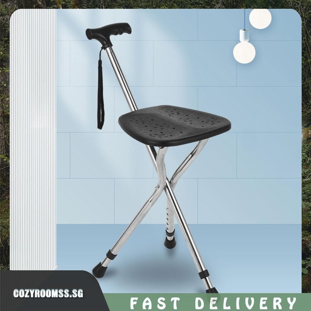 [cozyroomss.sg] Folding Walking Cane with Seat for Seniors & Adults ...