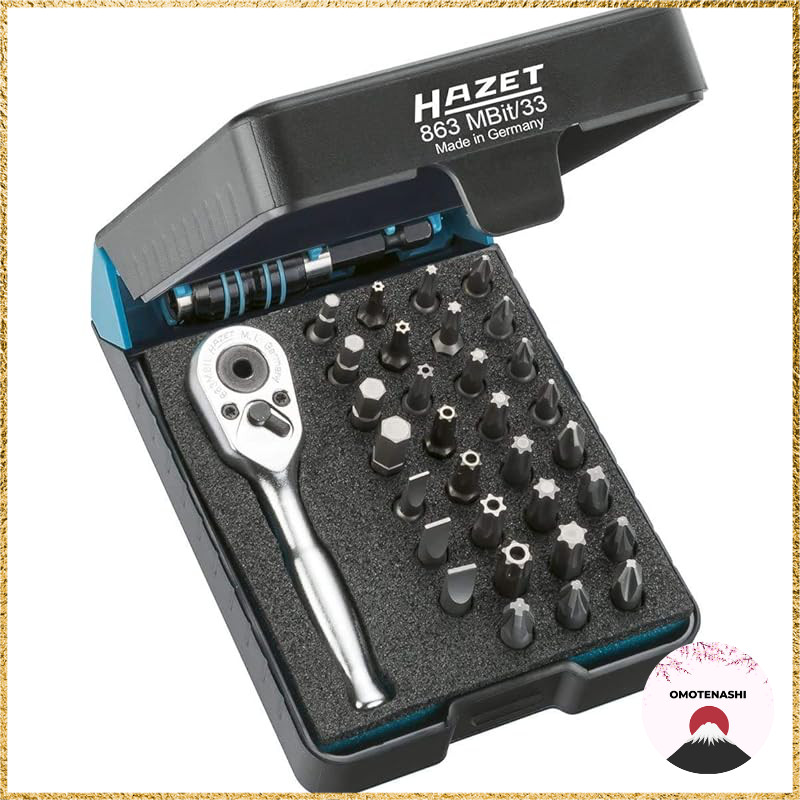 HAZET 51-Piece Screwdriver Bit Set - Tamper-Proof Torx, Hex, Phillips ...