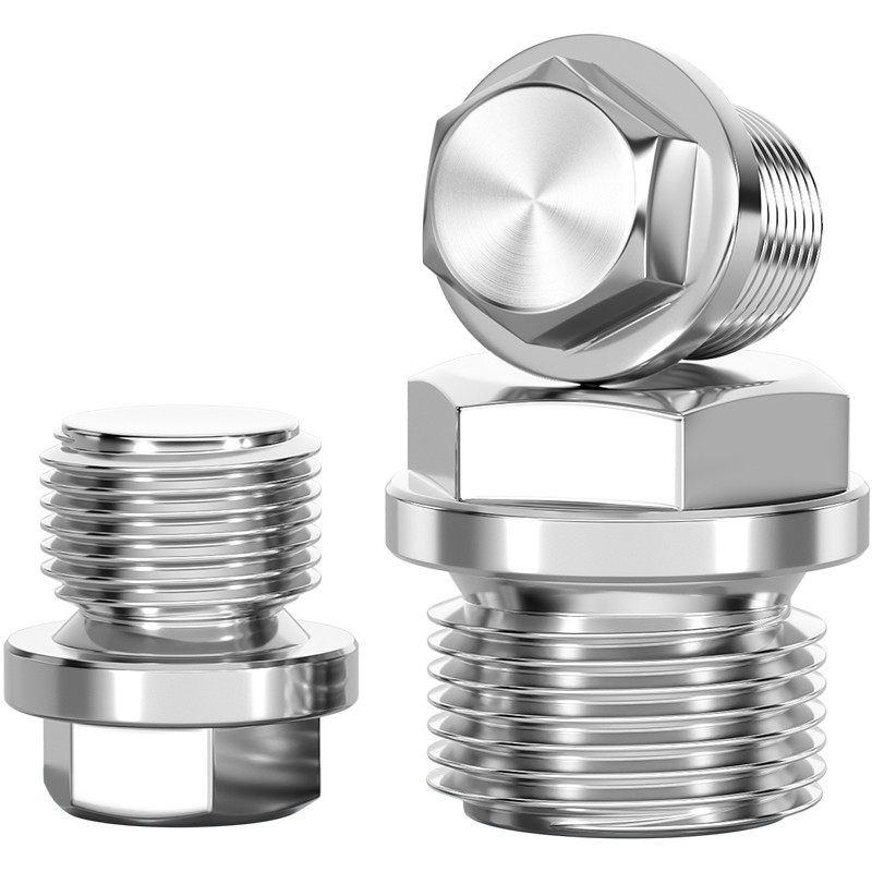 304 Stainless Steel Hexagonal Flange Face Plug with Edge Pipe Oil Plug ...