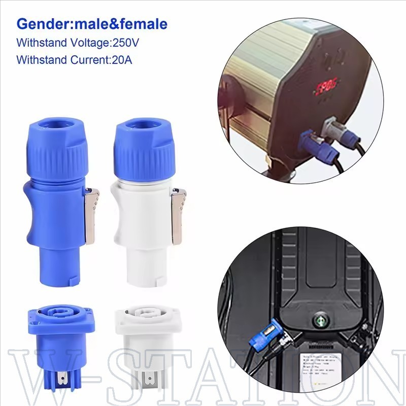 LED Stage Lighting Power Plug - 3 Pin Male Power Connector - I/O ...