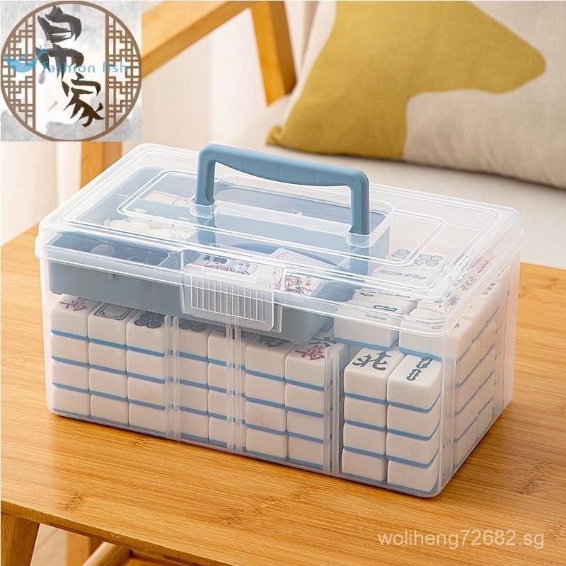 Mahjong Storage Box for Chips and Mahjong Tiles, Transparent Large ...