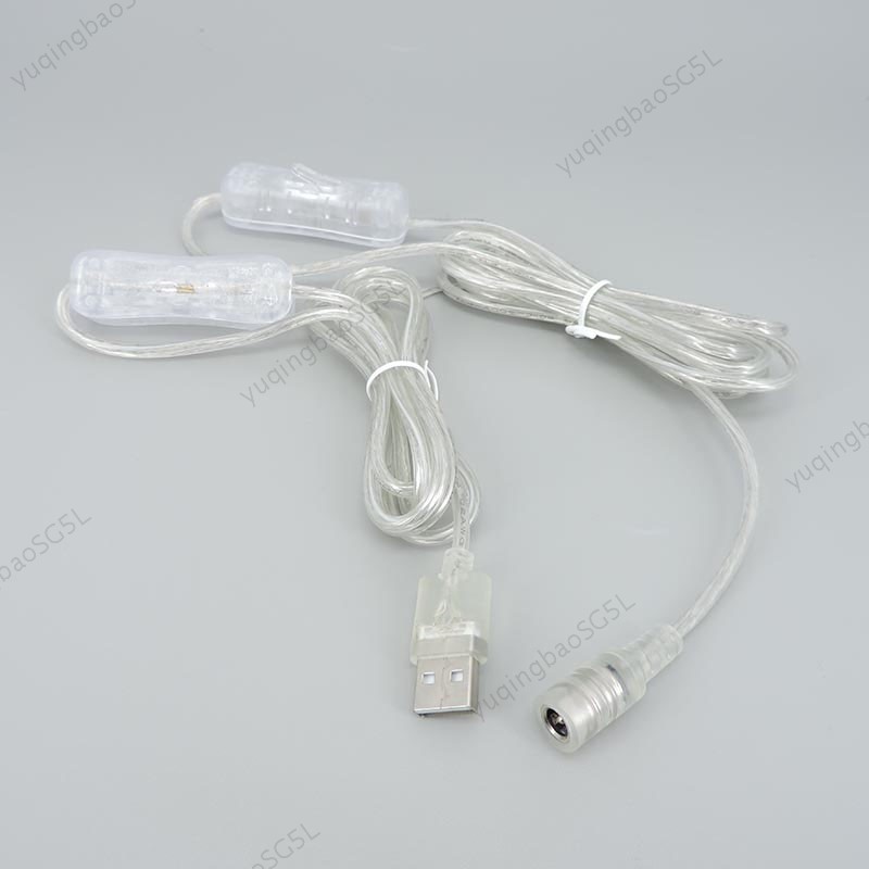 2M 22awg 3A transparent Power supply 5V USB DC 12V female Cable male ...