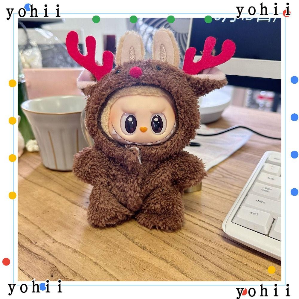 YOHII Labubu Doll Clothes, Replacement Soft Christmas Jumpsuit, Cute ...